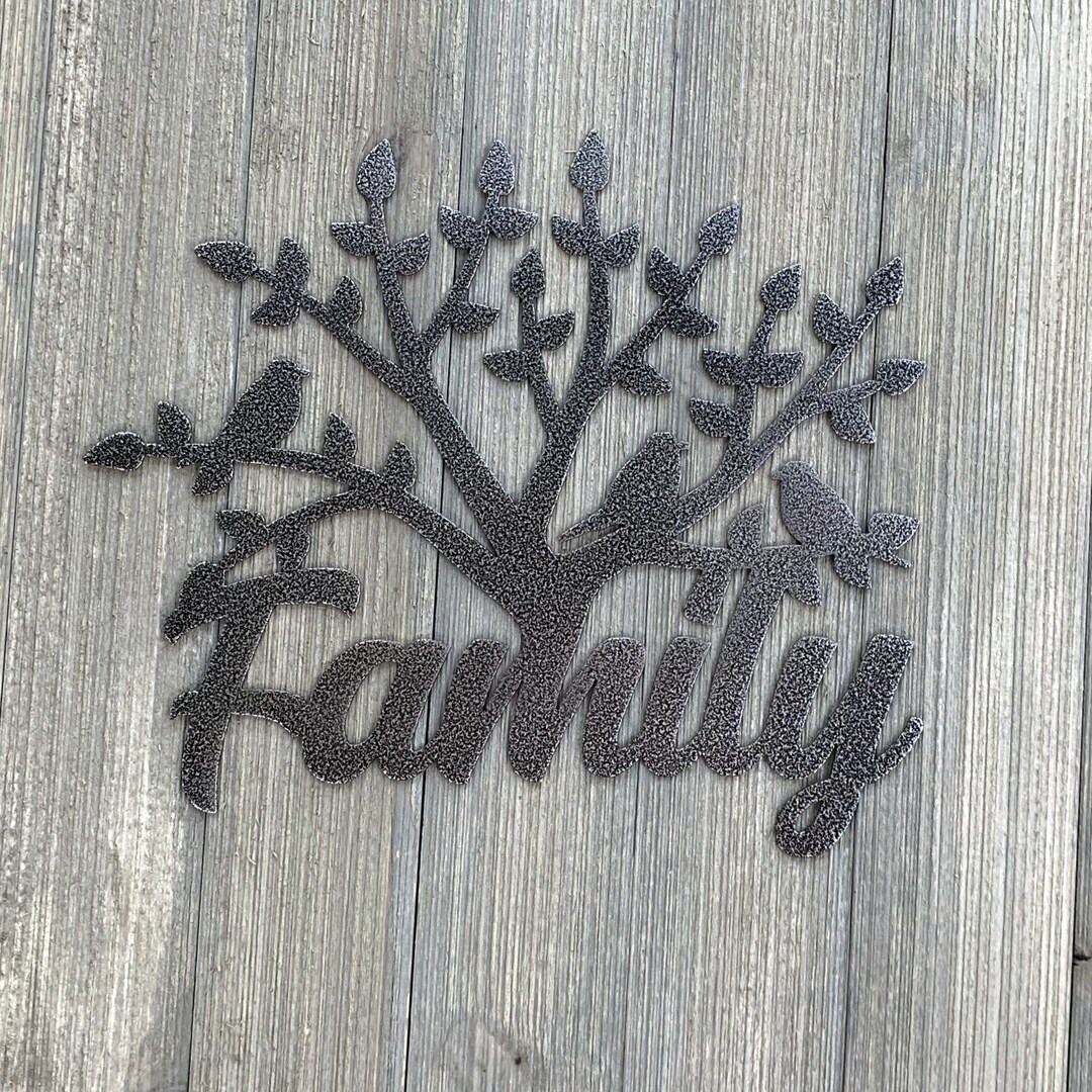 Family Tree Metal Sign Cutout - Rooted in Love Metal Sign - Powder ...
