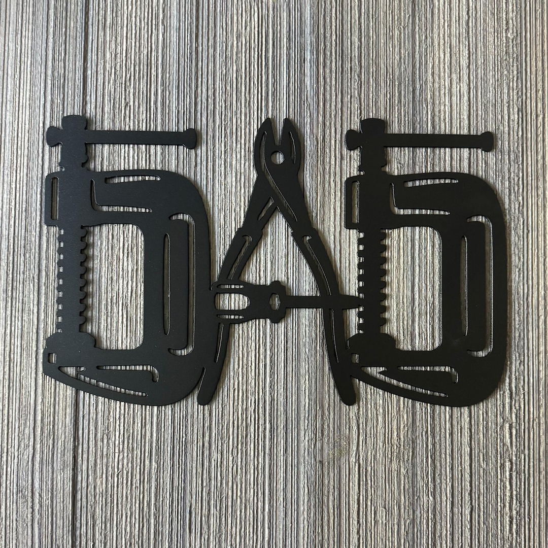 Dad Tools Metal Sign - Unique Tool-inspired Design With C Clamp ...