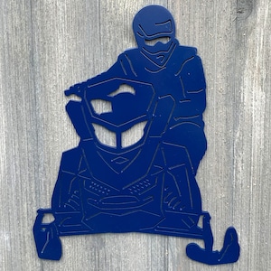 Snowmobile Metal Sign Cutout - Powder Coated Metal Snowmobile Rider ...