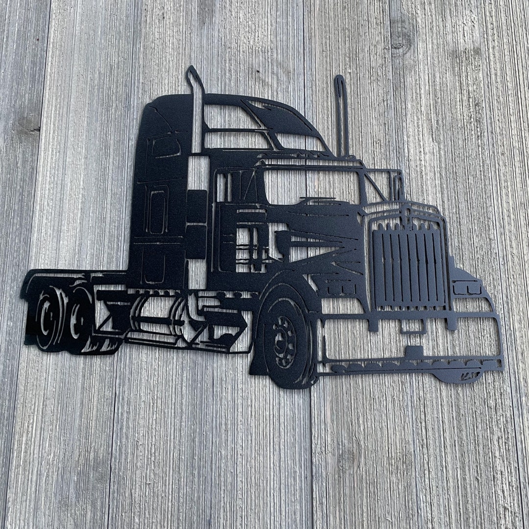 Semi Truck Metal Sign Cutout - Semi Truck Powder Coated Metal Sign ...