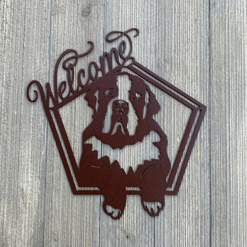 St Bernard Welcome Metal Sign Cutout Welcome St Bernard - Etsy