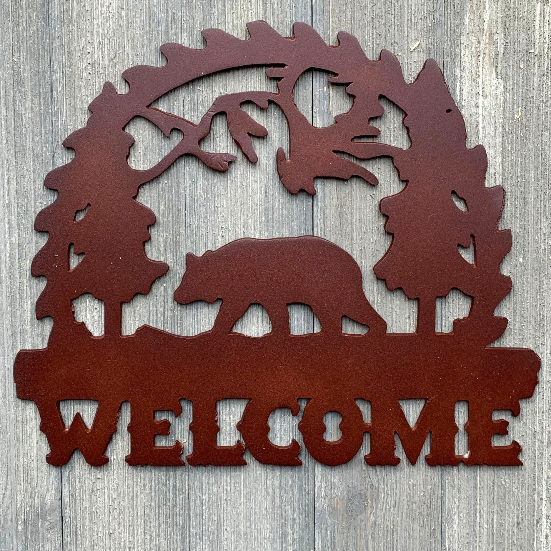 Bear Welcome Sign Metal Sign Cutout | Etsy