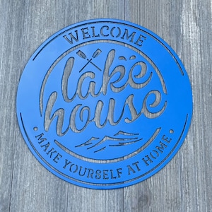 Welcome to the Lake House: Metal Sign for Lakeside Hospitality - Etsy