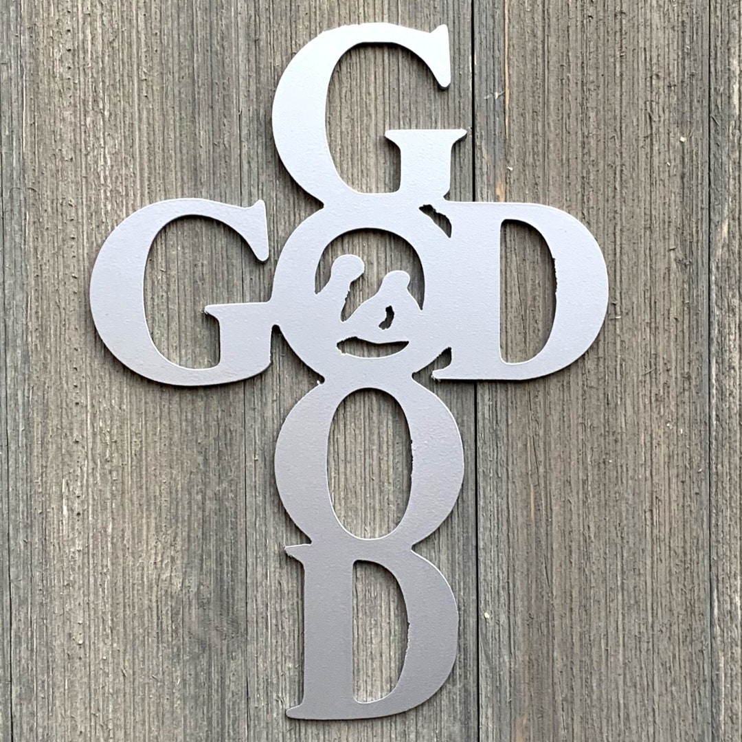 God is Good Metal Sign Cutout - God is Good Powder Coated Metal Cross ...