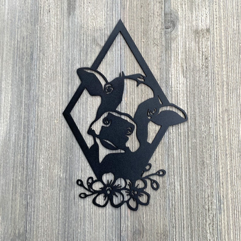 Cow Metal Sign Cutout Cow-diamond Metal Sign Powder Coated - Etsy