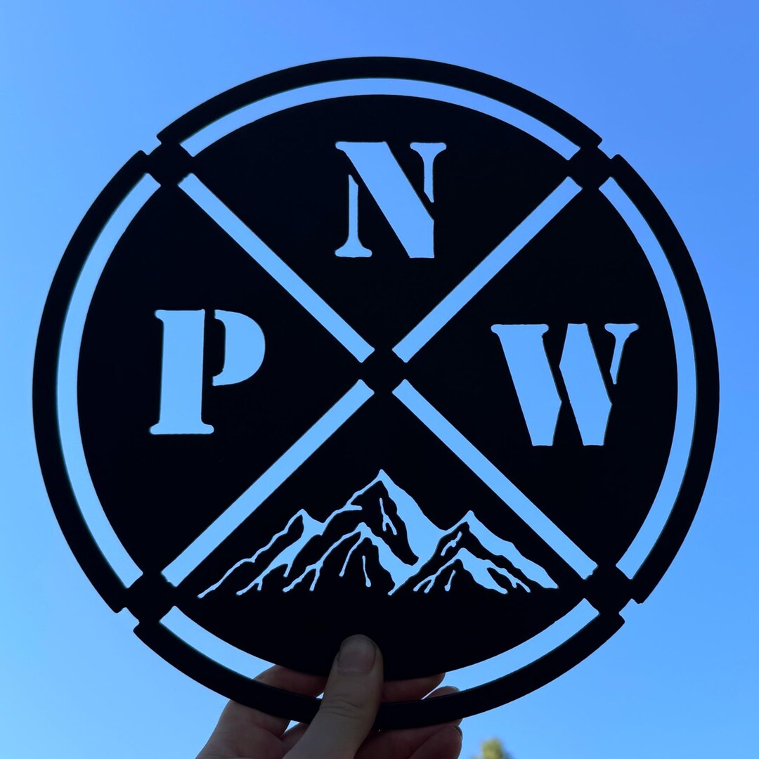 PNW Metal Sign | Pacific Northwest Mountain Wall Art | Outdoor ...