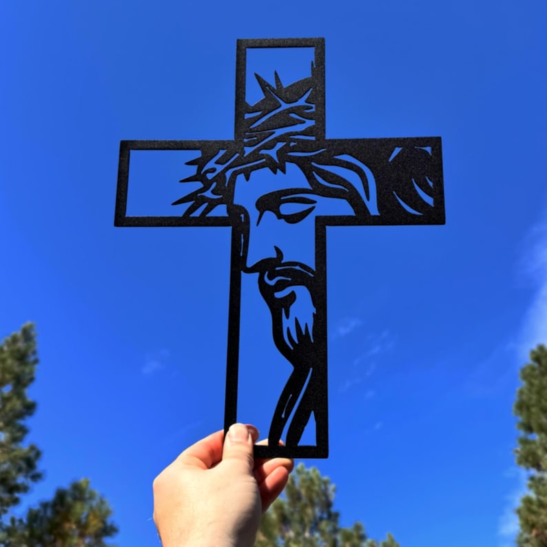 Jesus Cross Metal Wall Art | Christian Home Decor | Faith-based Metal ...