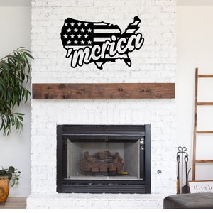 Merica Flag Metal Sign Cutout - 'merica Powder Coated Metal Sign in the ...