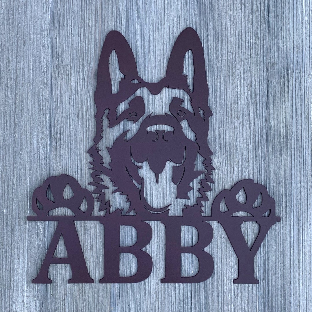 German Shepherd Metal Sign Personalized - Personalized Powder Coated ...