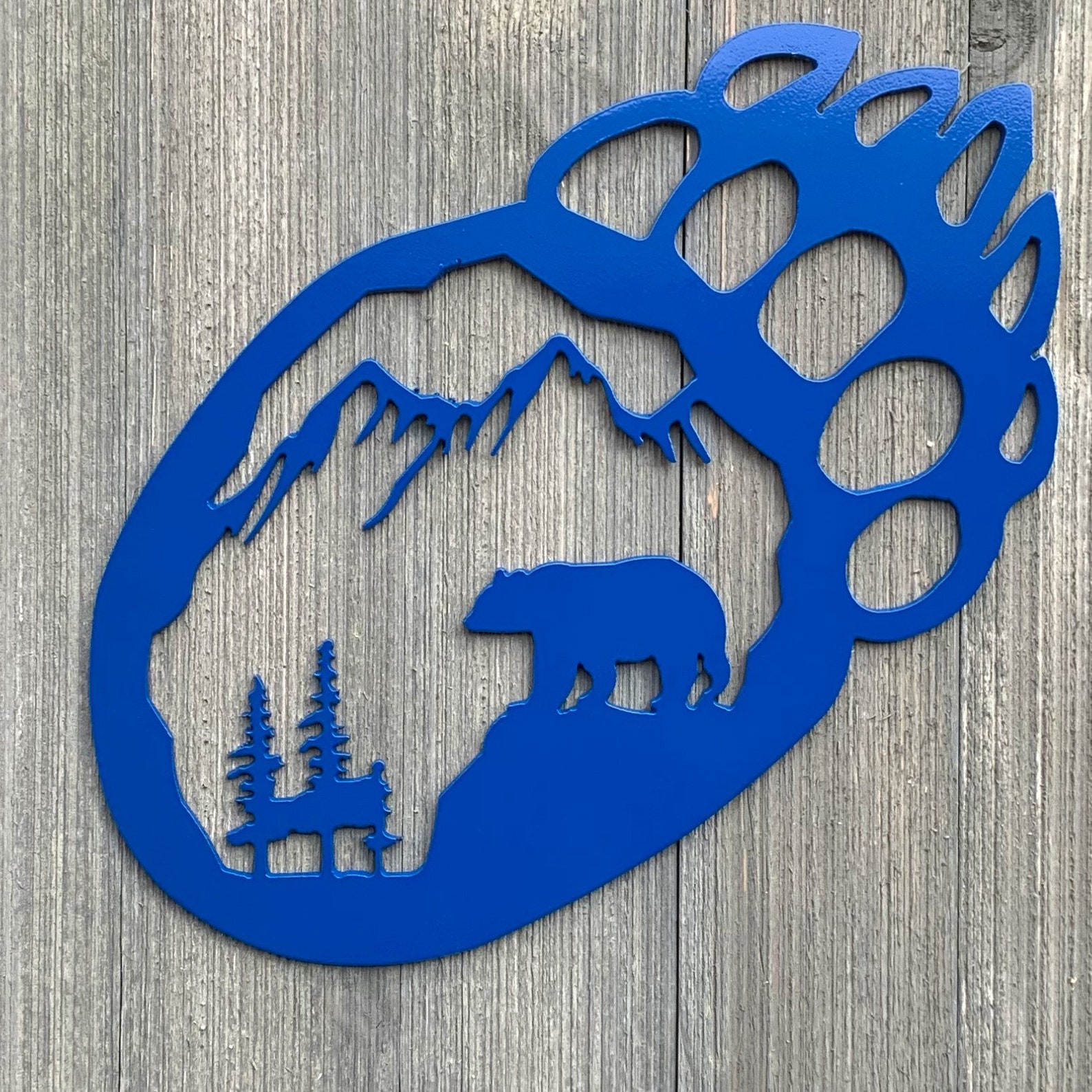 Bear Paw Scenic Metal Sign Cutout A Powder Coated Metal Sign - Etsy