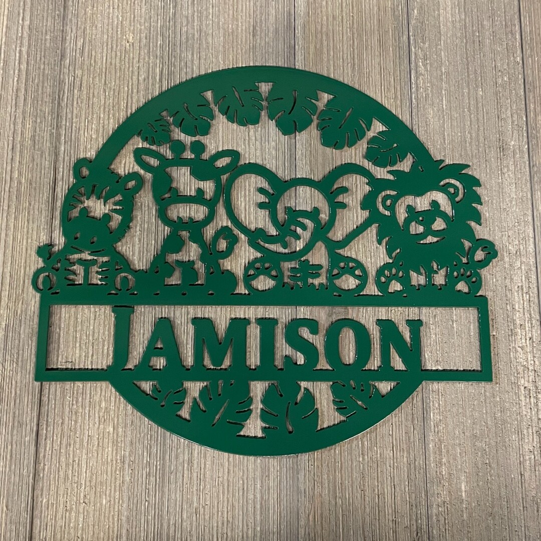 Safari Explorer: Personalized Kids' Safari Animals Metal Sign - Nursery ...