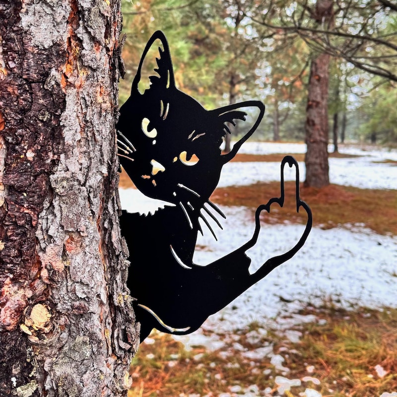 Middle Finger Cat - Etsy