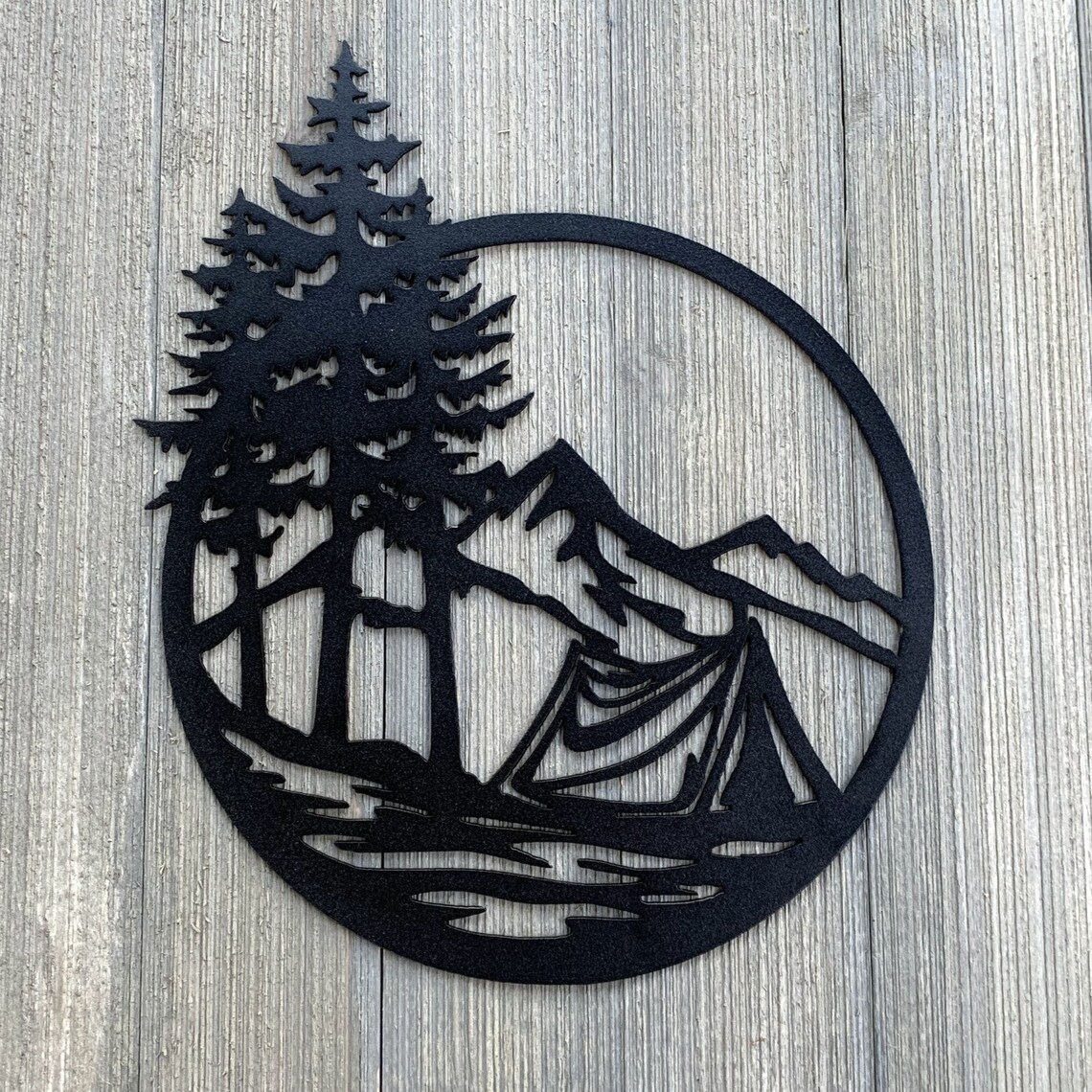 Tent Camping Scene Metal Sign Cutout - Etsy