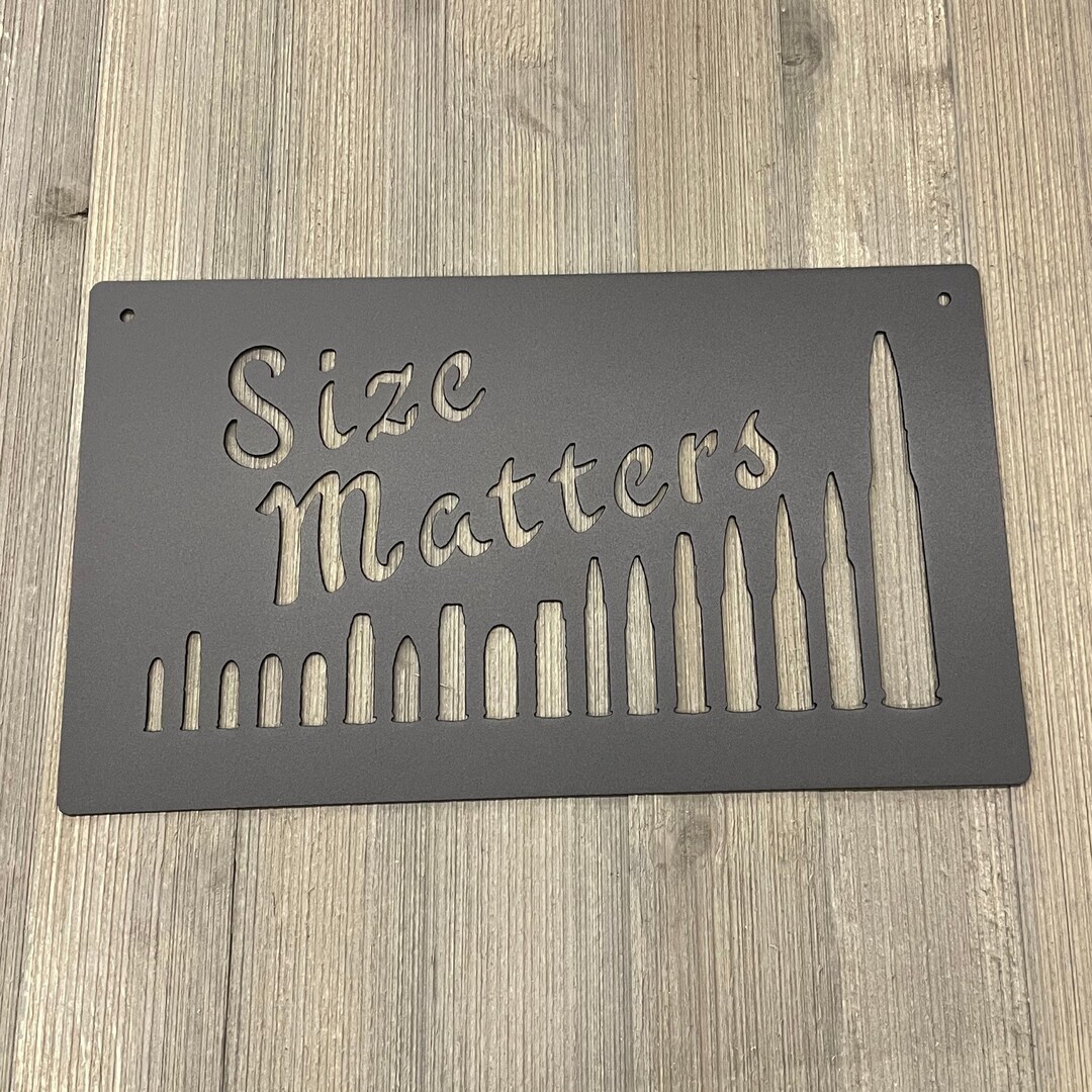 Size Matters Bullets Metal Sign Cutout - Etsy
