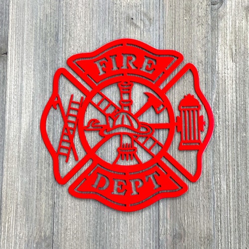 Fire Department Metal Wall Art Sign - Etsy