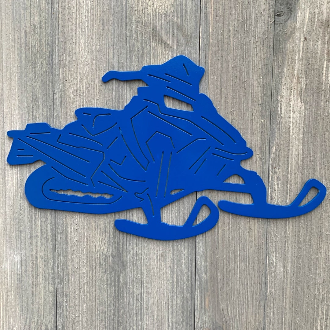Snowmobile Metal Sign Cutout - Powder Coated Metal Snowmobile Sign ...