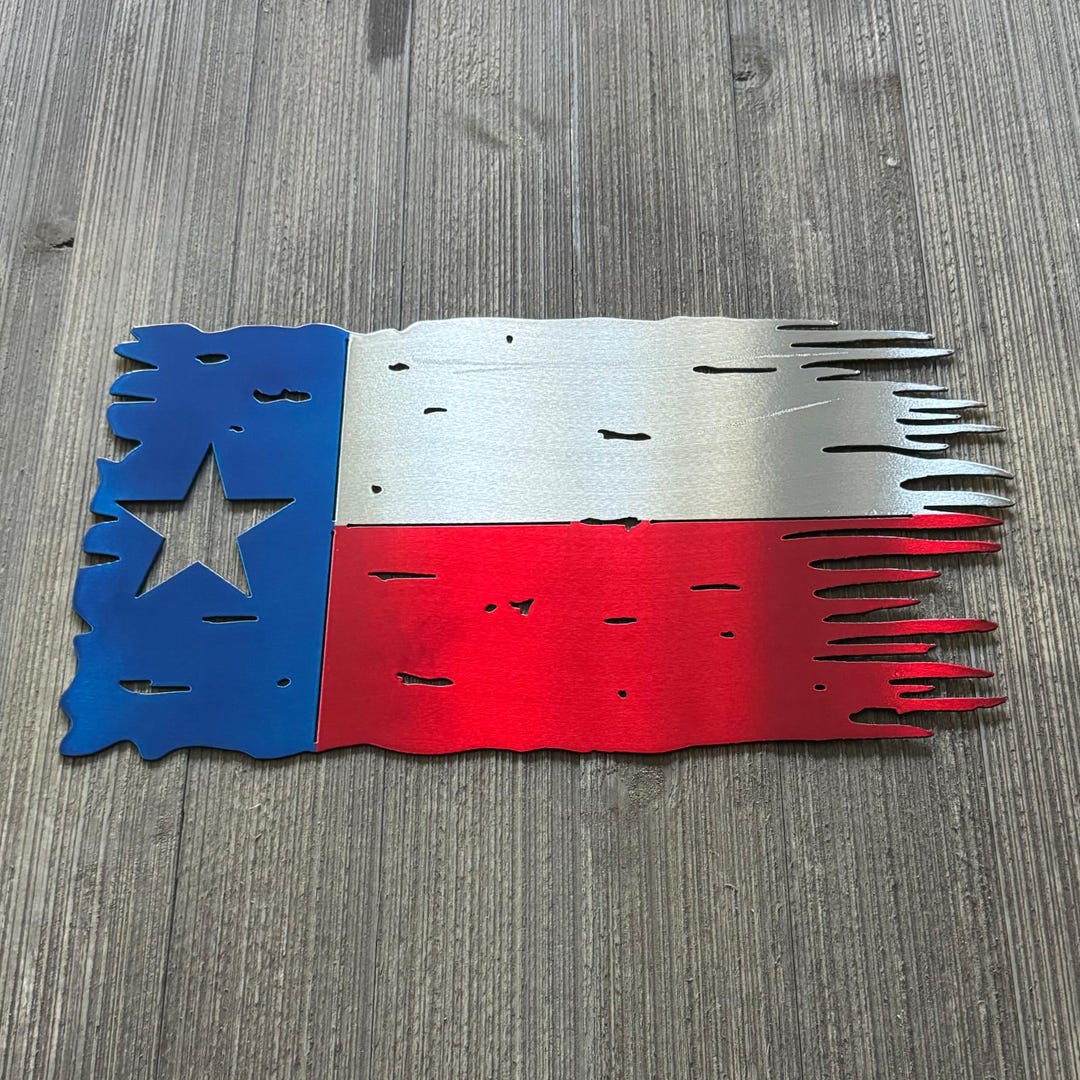 Distressed Texas Flag Metal Sign - Tattered Vintage Lone Star State ...