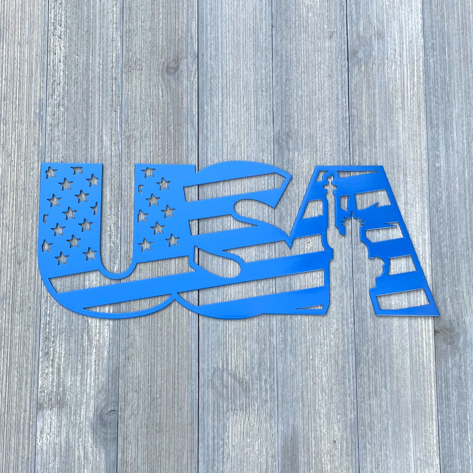 USA Metal Sign Cutout - Vibrant and Eye-Catching USA Powder Coated ...