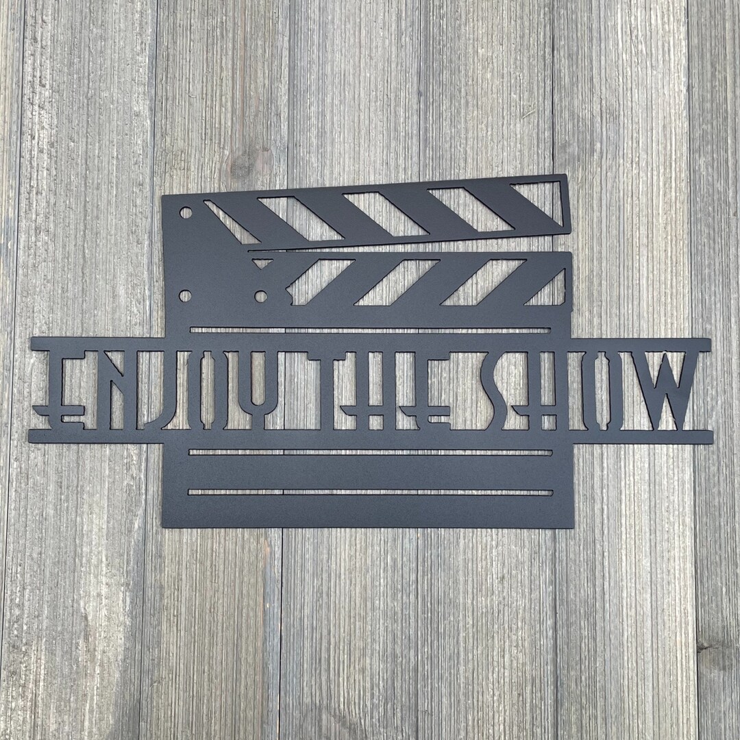 Enjoy the Show: Metal Sign With Movie Clapper Design – Perfect Home ...