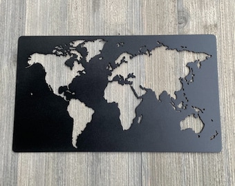 Metal World Map - Etsy