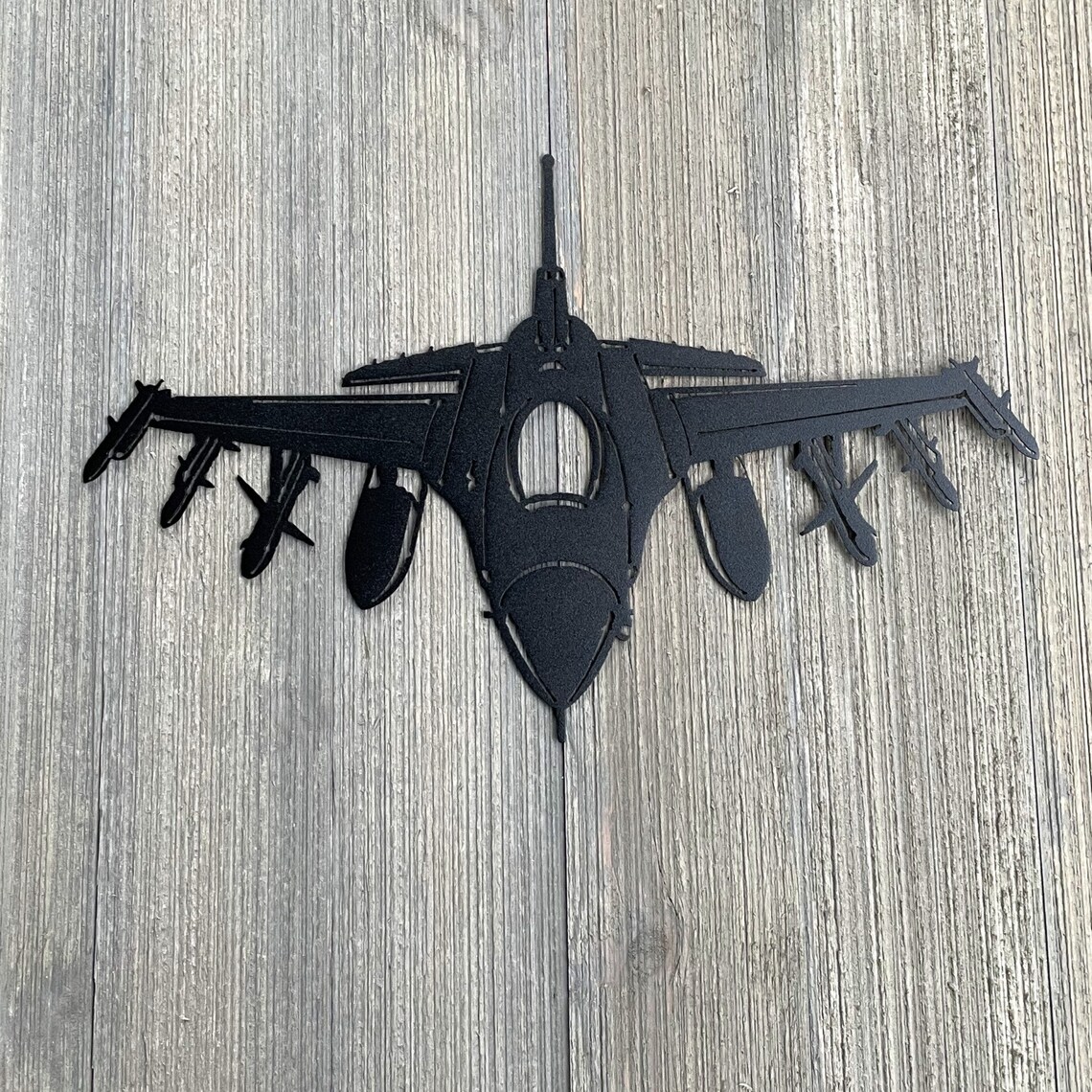 F-16 Metal Sign Cutout Powder Coated Metal F-16 Fighter Jet - Etsy