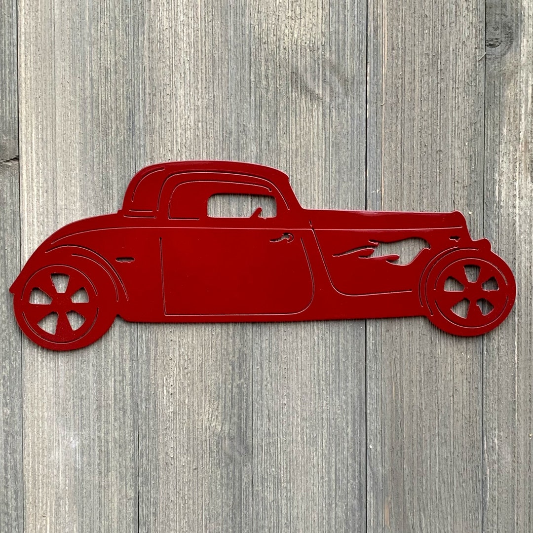Hotrod Metal Sign Cutout - '32 Ford Hot Rod Powder Coated Metal Sign ...