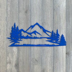 Mountain Silhouette Metal Sign Cutout Wall Hangings Home & Living etna ...