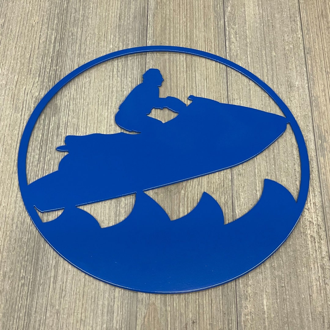 Wave Rider Thrills: High-flying Jetski Metal Sign for Adventure Seekers ...