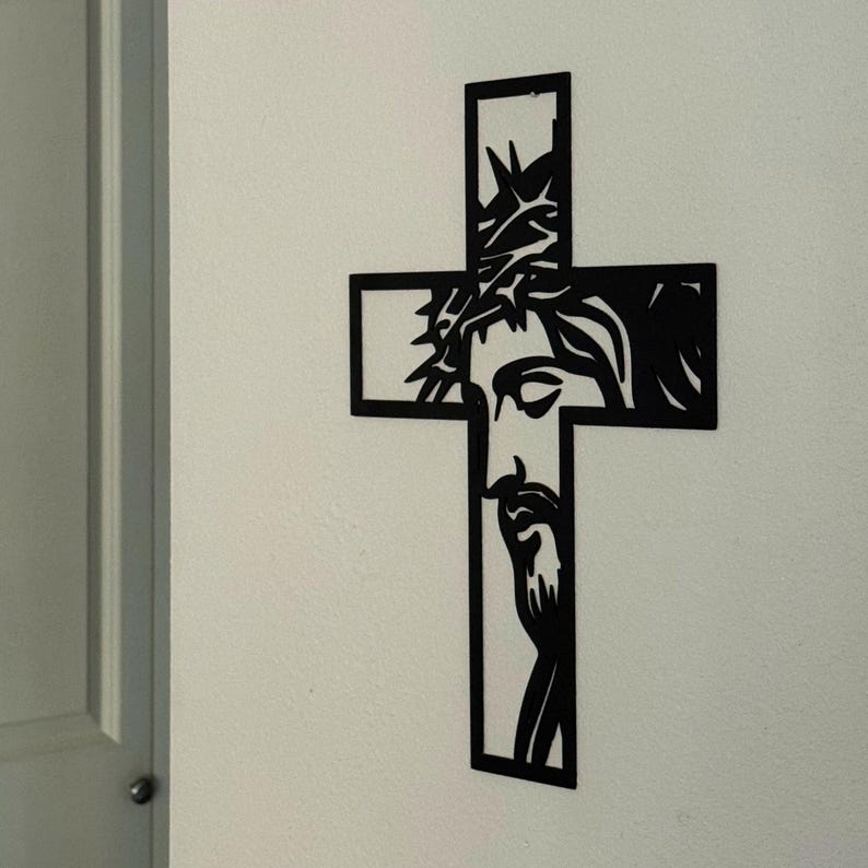 Jesus Cross Metal Wall Art | Christian Home Decor | Faith-based Metal ...