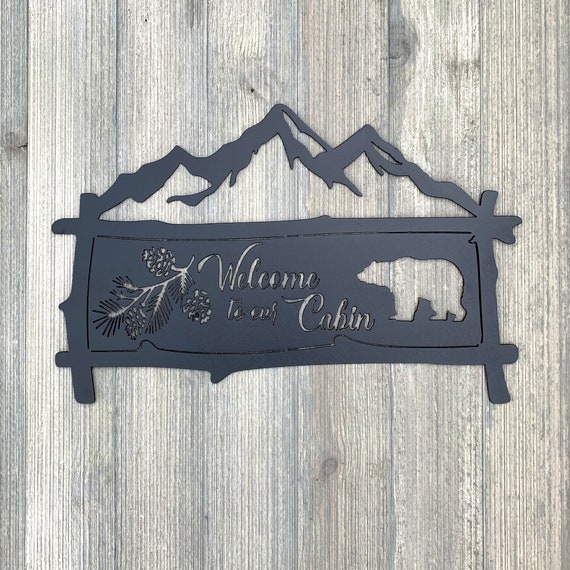 Welcome To Our Home Mukuko Farmhouse Welcome To Our Cabin Sign - 6x18 ...