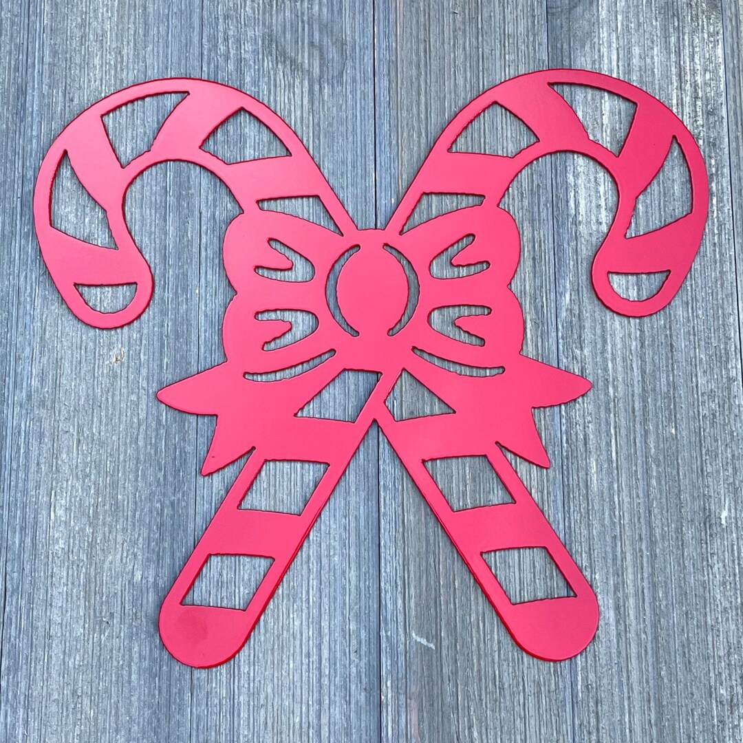 Candy Cane Duo: Festive Metal Sign for Sweet Holiday Decor - Etsy