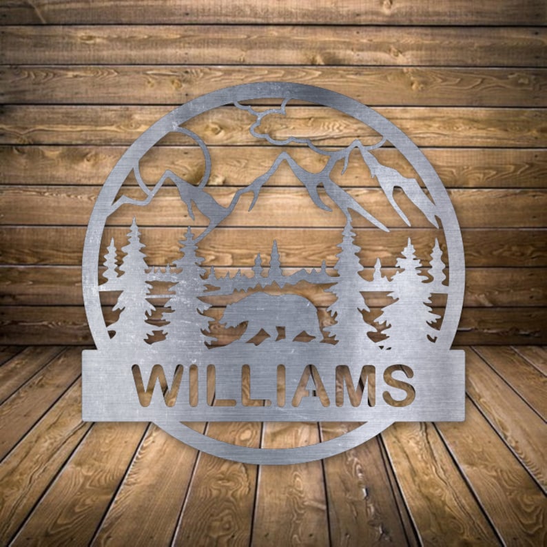 Personalized Bear Monogram -custom Bear Sign -personalized Powder ...