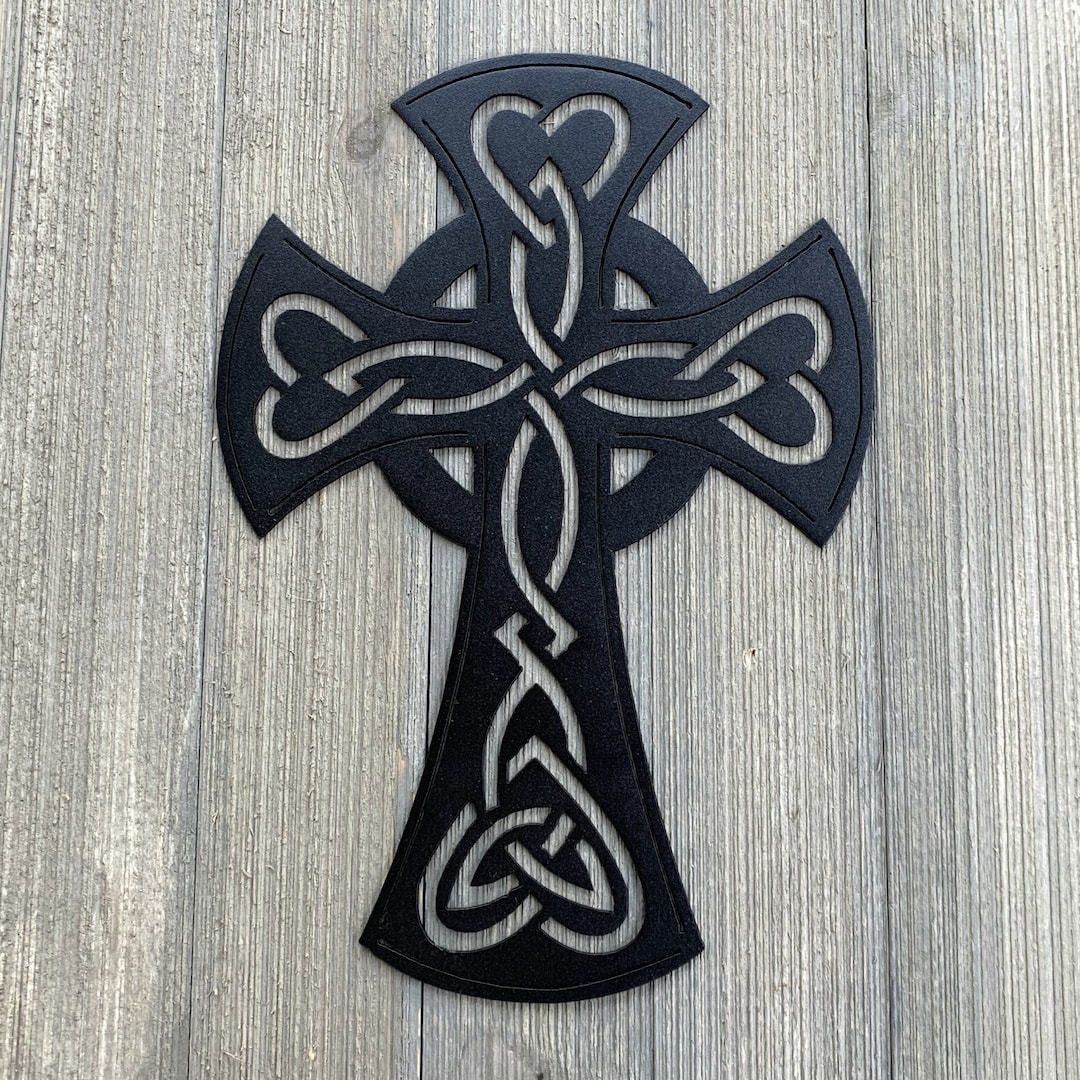 Celtic Cross Metal Sign Cutout - Powder Coated Metal Celtic Cross Sign ...