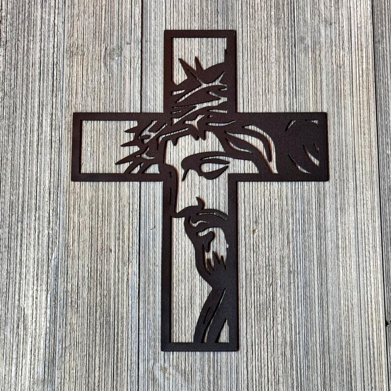 Jesus Cross Metal Wall Art | Christian Home Decor | Faith-based Metal ...
