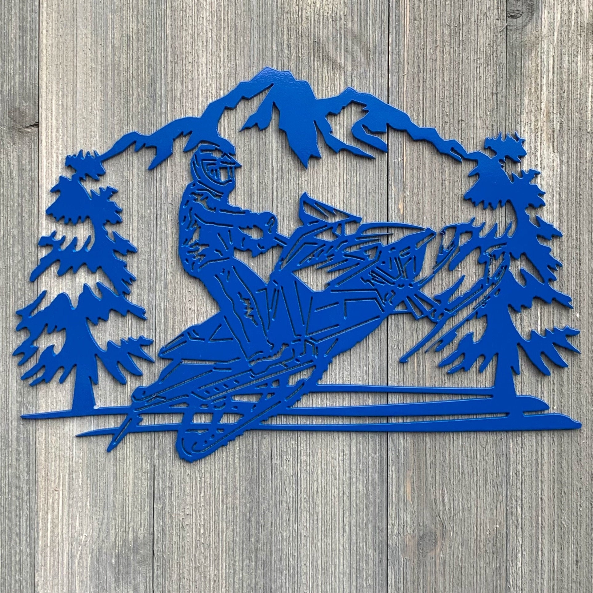 Snowmobile Scene Metal Sign Cutout - Etsy Canada