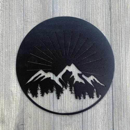 Mountain Silhouette Metal Sign Cutout Powder Coated Metal - Etsy