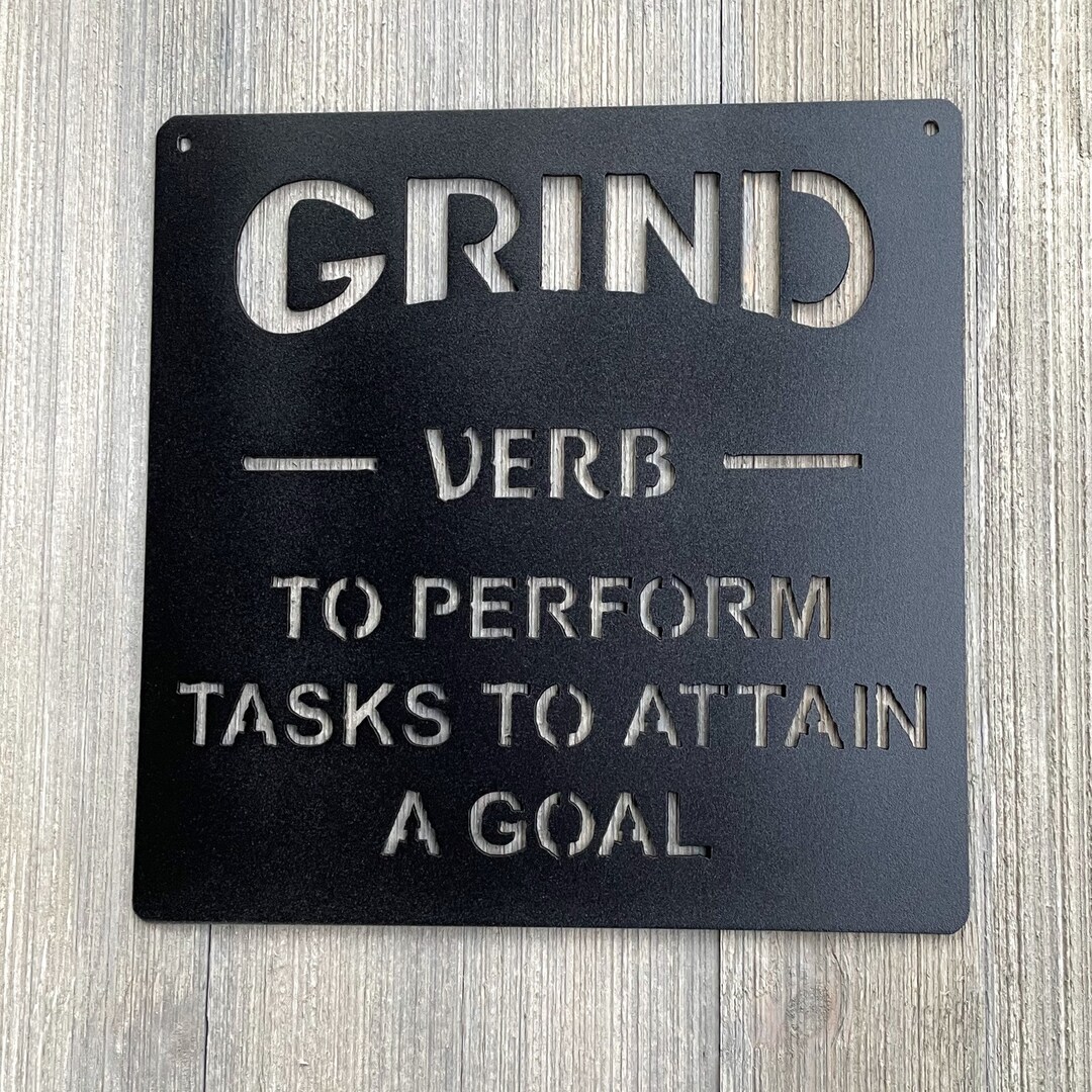 Grind, Execution, Hustle Metal Sign Cutouts - Motivational Metal Signs ...