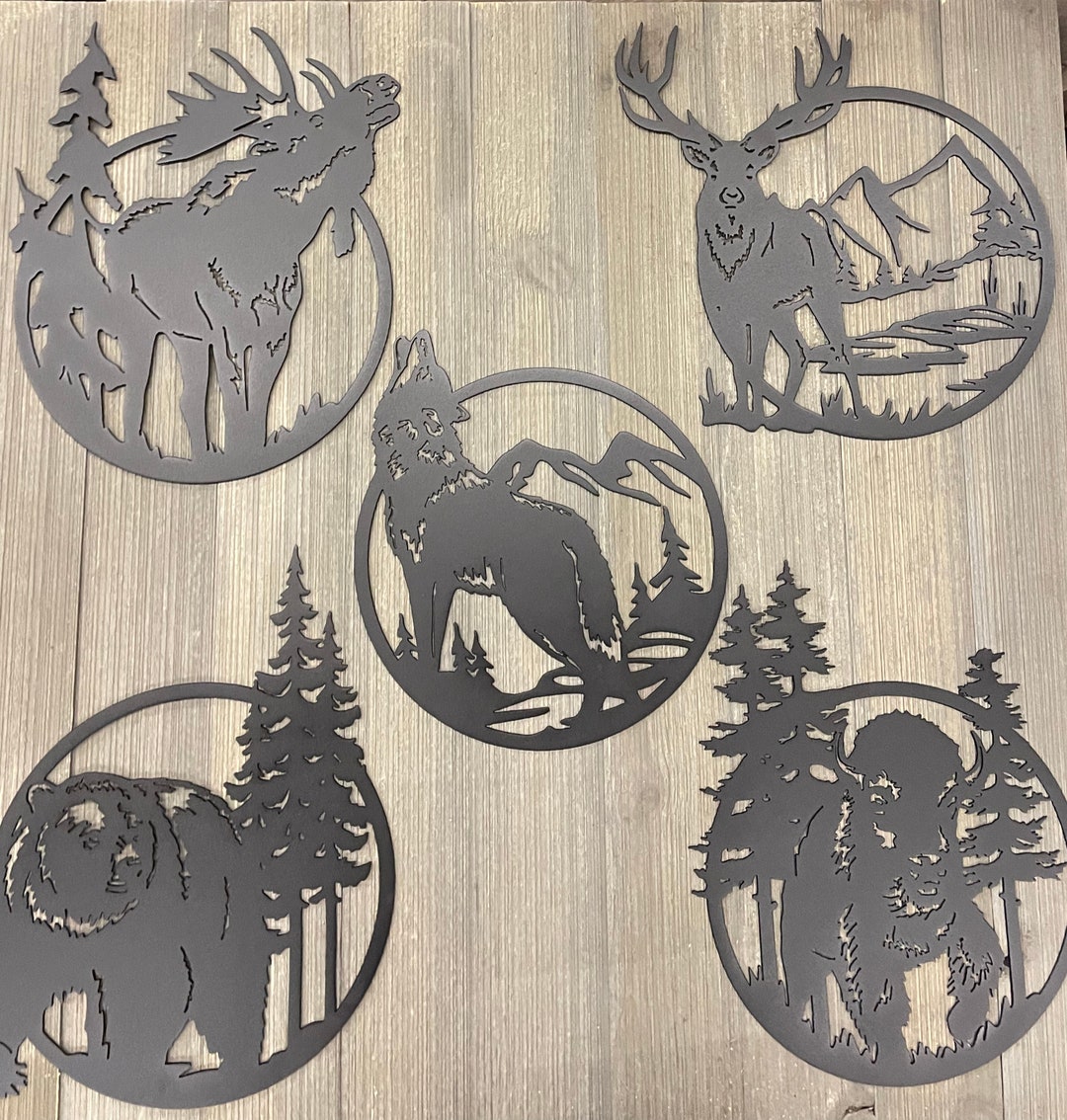 Wild Animals Metal Sign Collection: Set or Individually - Moose - Elk ...