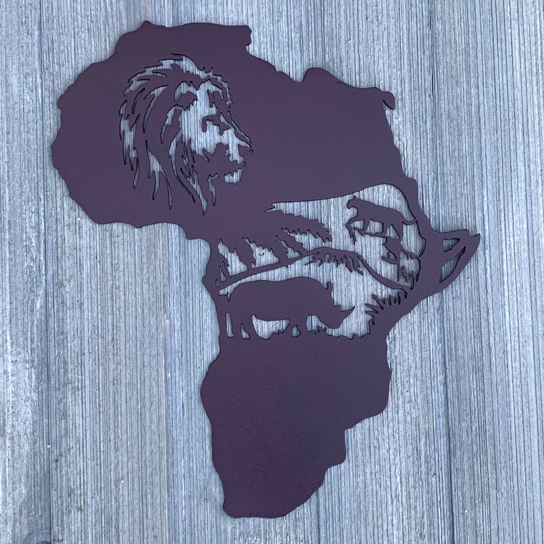 Africa Scene Metal Sign Cutout - Bring the Wilds of Africa to Your Home ...