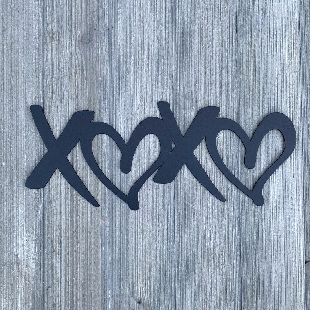XOXO Metal Sign Cutout - XOXO Heart Metal Sign - Powder Coated for ...