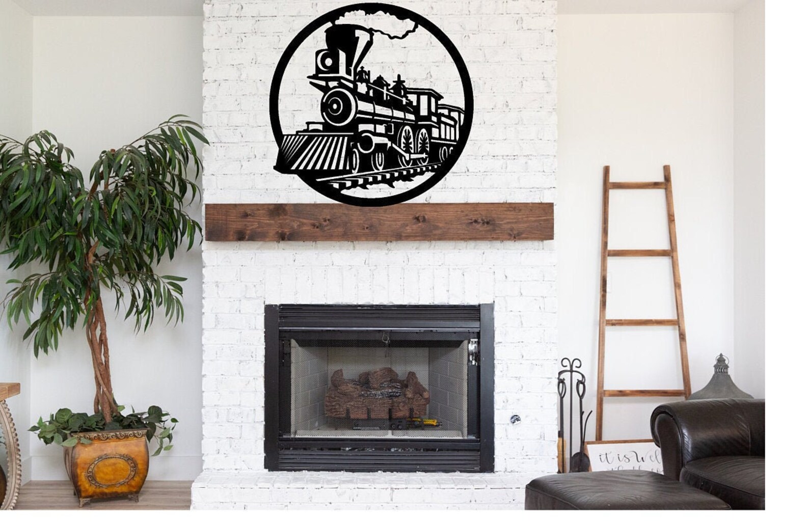 Train Metal Sign Cutout - Powder Coated Metal Steam Engine Train Sign ...