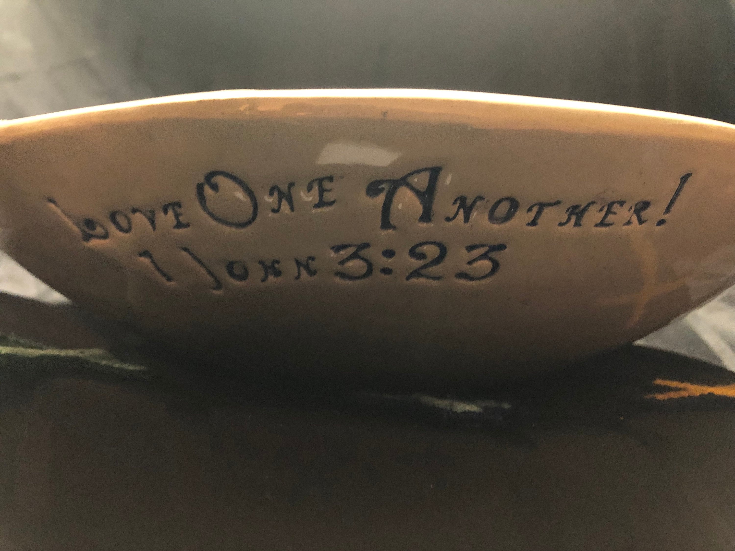 Love One Another Handmade Pottery Bowls religious Wedding Gifts Couple ...