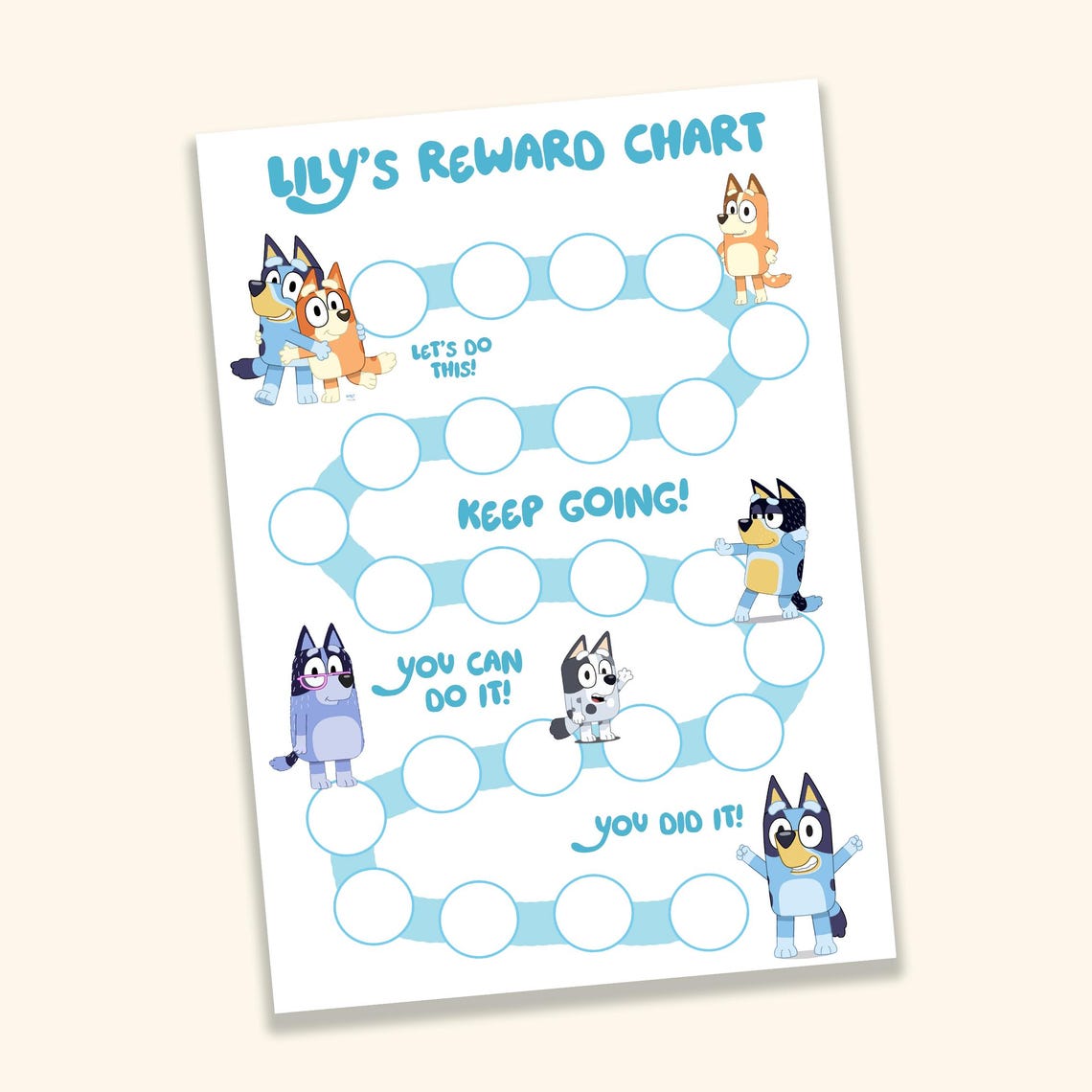 Personalised Bluey Reward Chart Digital or Printed Copies Available ...