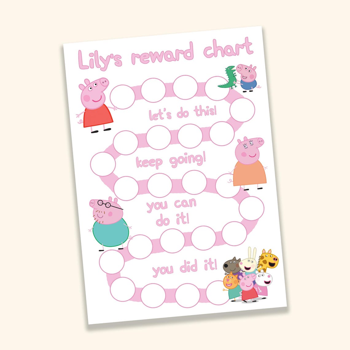 Personalised Peppa Pig Reward Chart Digital or Printed Copies Available ...