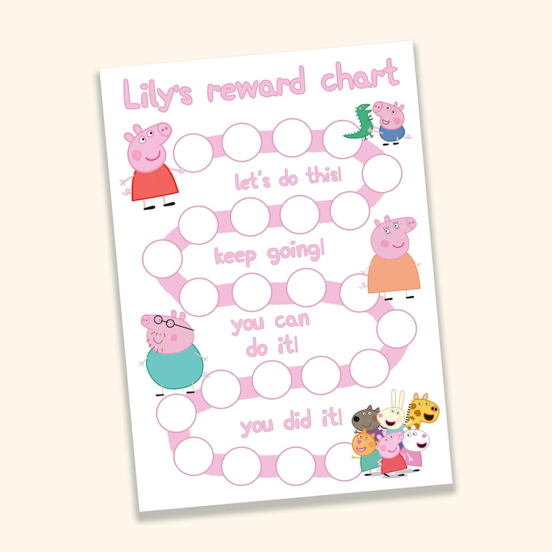 Personalised Peppa Pig Reward Chart Digital or Printed Copies Available - Etsy UK