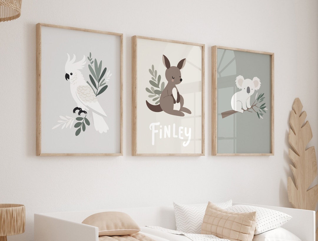 Set of 3 Australian Animal PRINTABLE WALL ART, Australiana Nursery ...