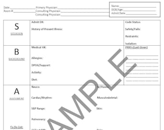 Nursing Home Assignment Sheet - Etsy