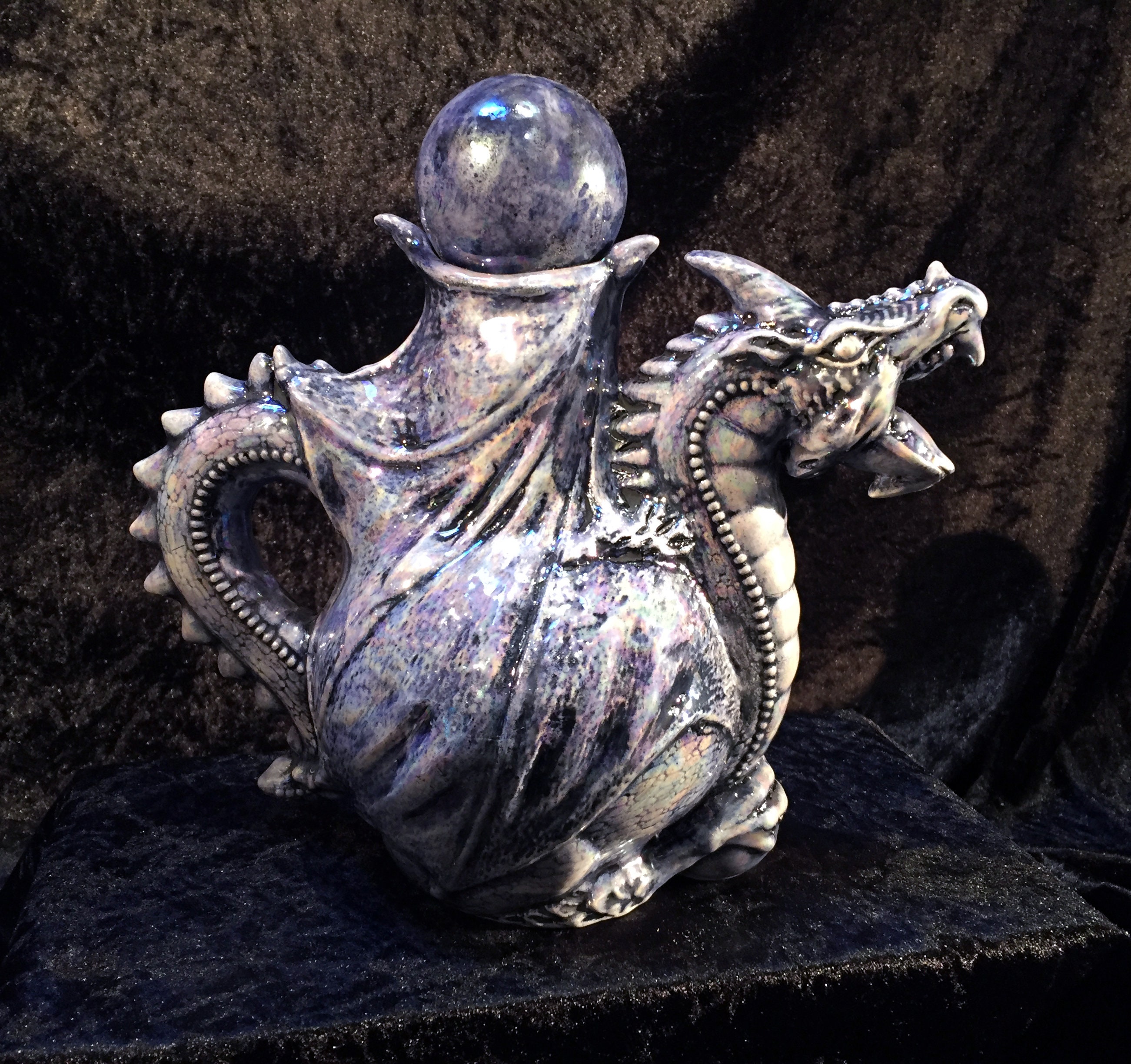 Handmade Ceramic Dragon Teapot. Numbered Limited Edition Blue Pearl ...