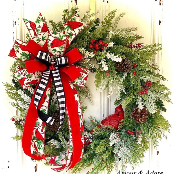Cardinal Wreath - Etsy