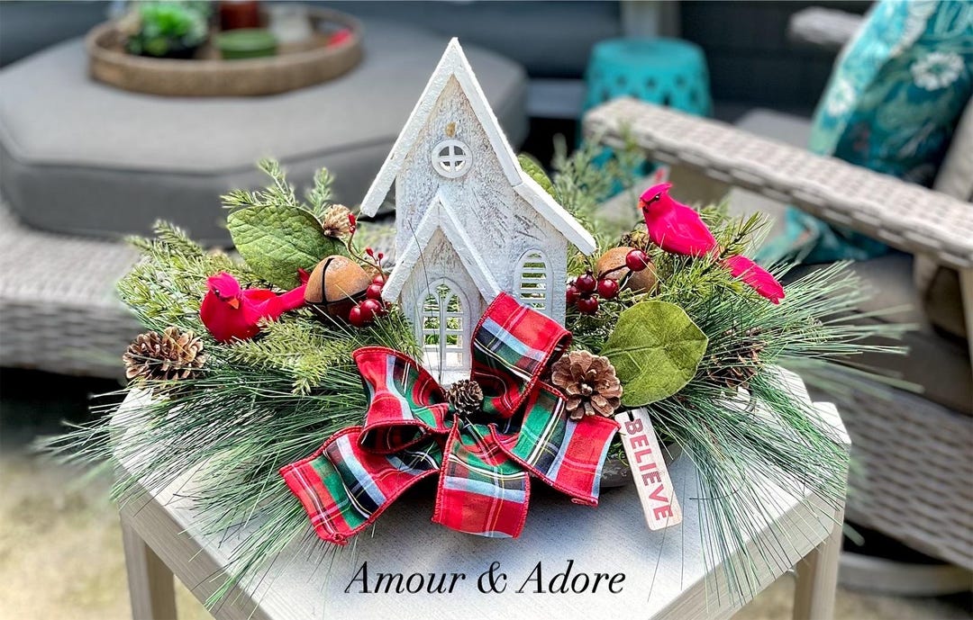 Cardinal Centerpiece, Winter Centerpiece, Christmas Centerpiece ...